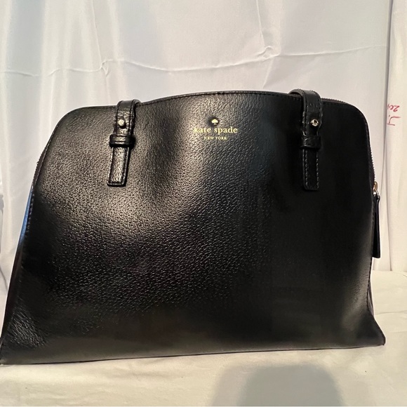 kate spade | Bags | Kate Spade Black Leather Purse Large 3 Sections ...